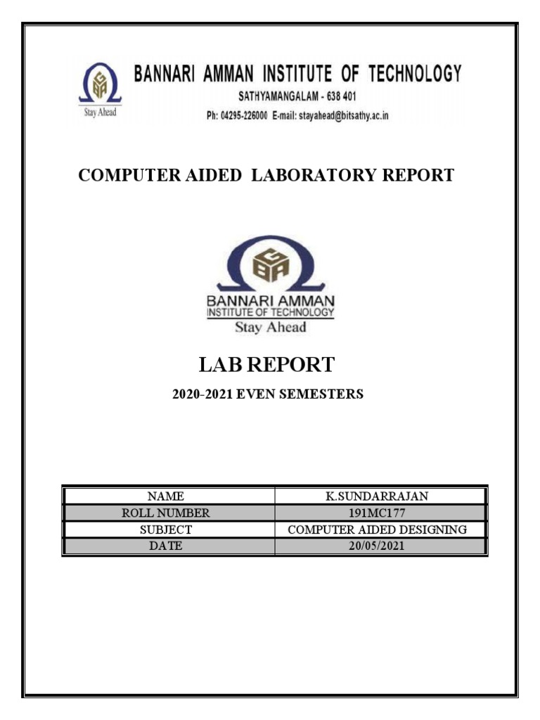 Computer Aided Laboratory Report-Task 2-191mc177 | PDF | Computer Aided ...