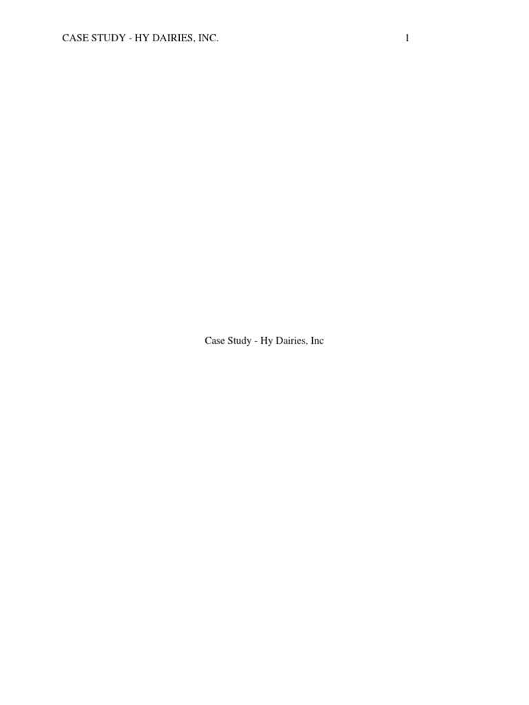 Case Study - Hy Dairies, Inc. 1 | PDF | Stereotypes | Prejudices