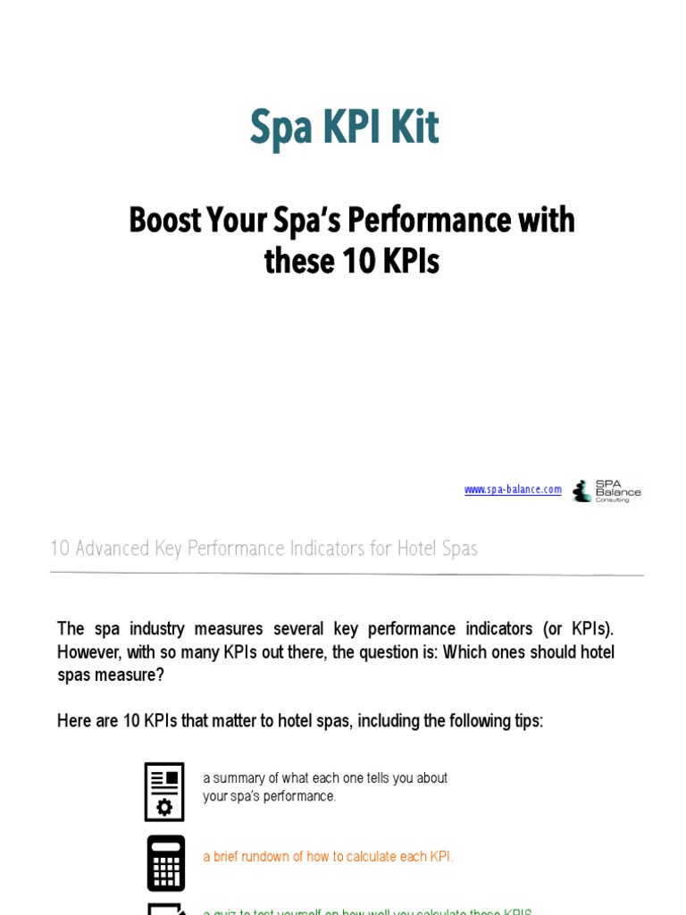 Spa Kpi Kit: Boost Your Spa'S Performance With These 10 Kpis | PDF ...