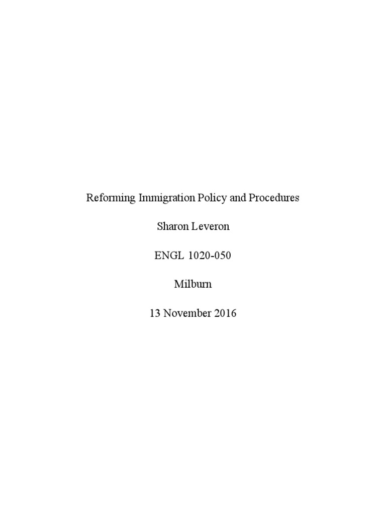Reforming Immigration Policy and Procedures | PDF | Immigration ...