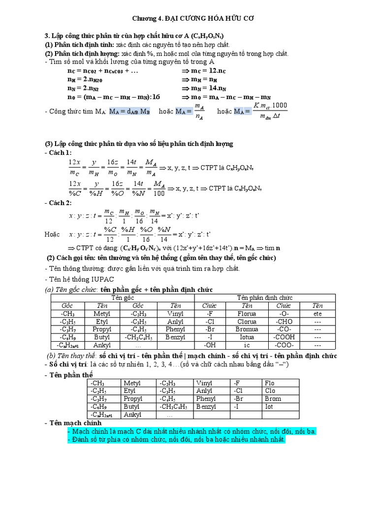 Dai Cuong Hoa Huu Co | PDF