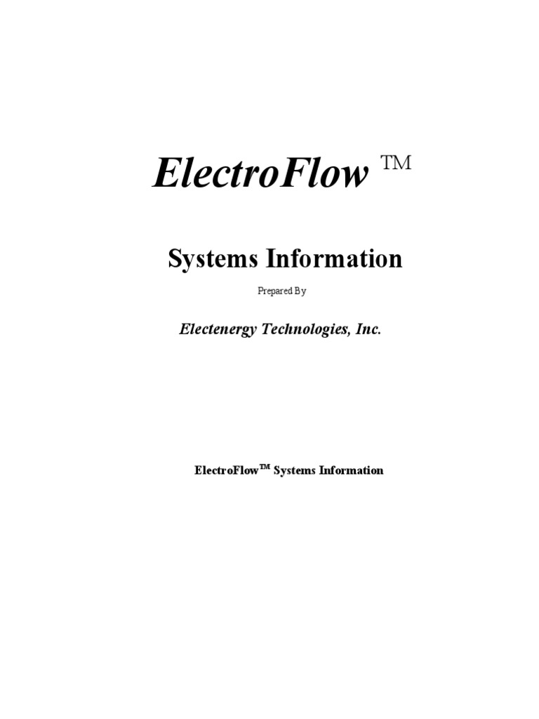 ElectroFlow Systems Information Book | PDF | Capacitor | Transformer
