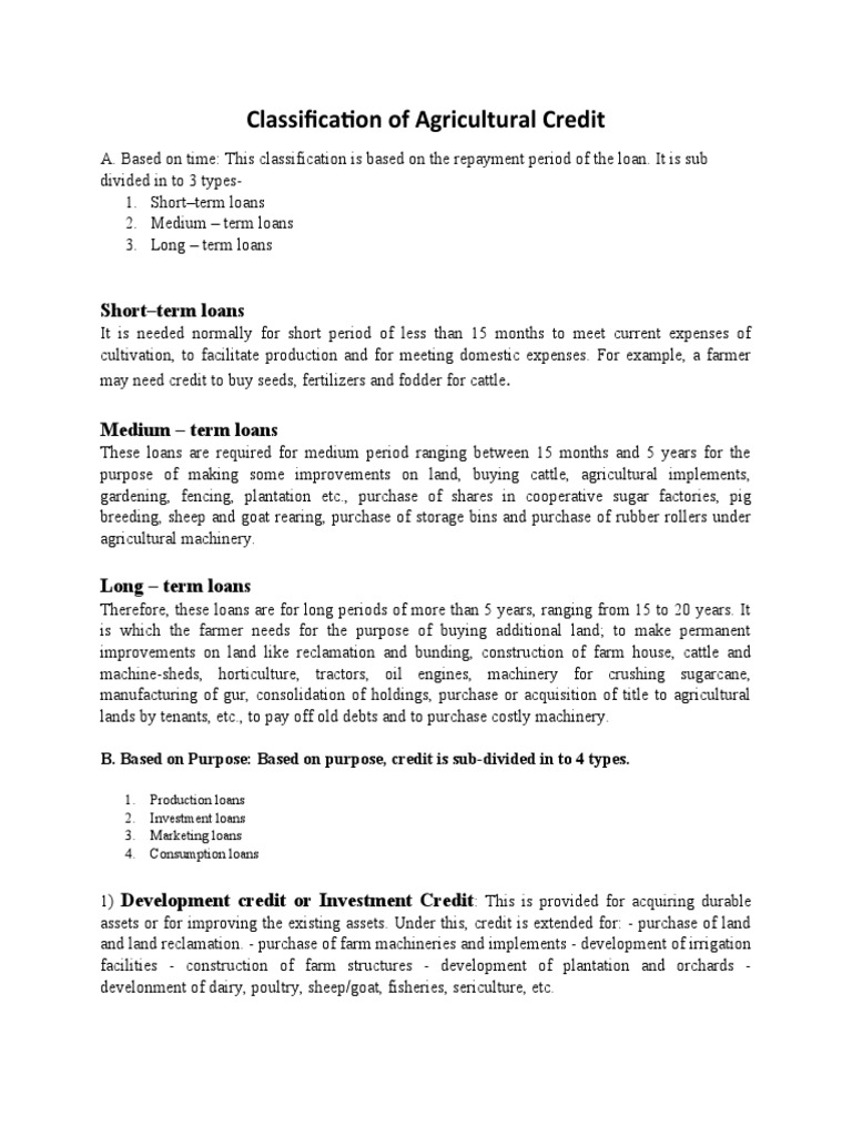 Classification of Credit | Download Free PDF | Loans | Finance & Money ...