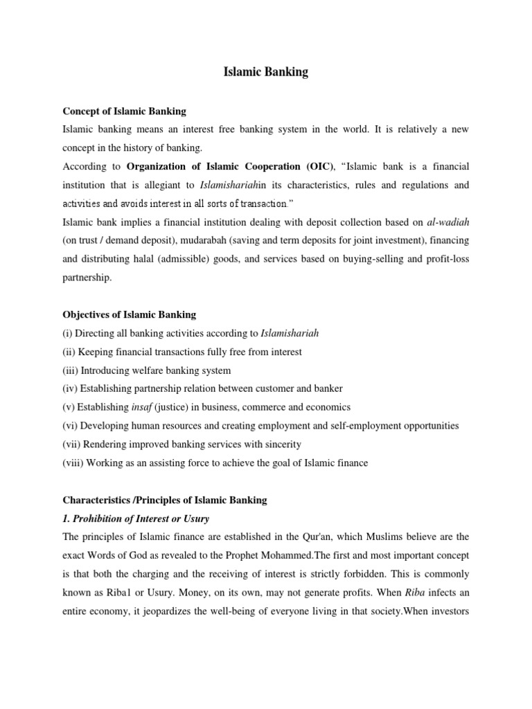 Islamic Bankingpdf Pdf Islamic Banking And Finance Interest