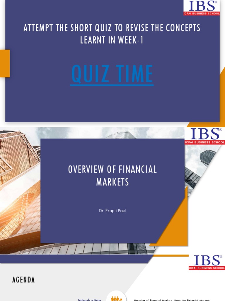 Week 1 Financial Markets Quiz | PDF | Financial Markets | Securities ...