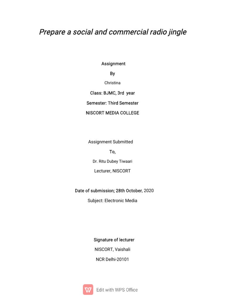 Radio Jingles for Media Students | PDF