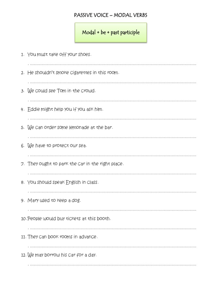 Passive Voice Modal Verbs | PDF