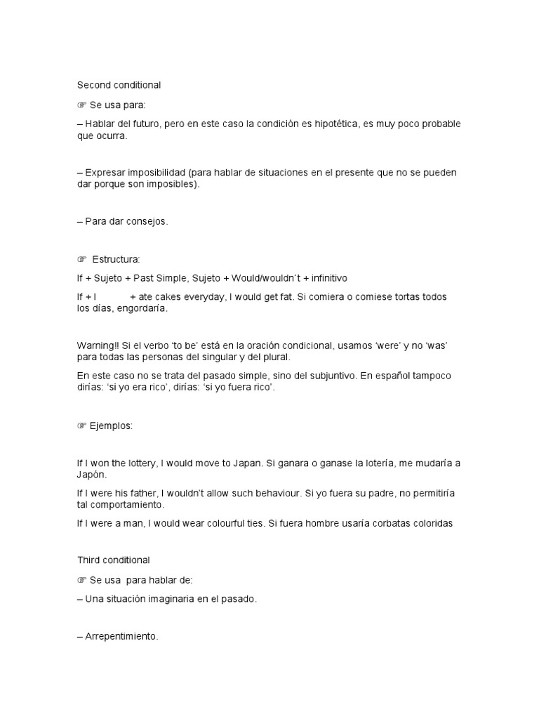 Conditionals 2 y 3 | PDF | Sintaxis | Mecánica del lenguaje