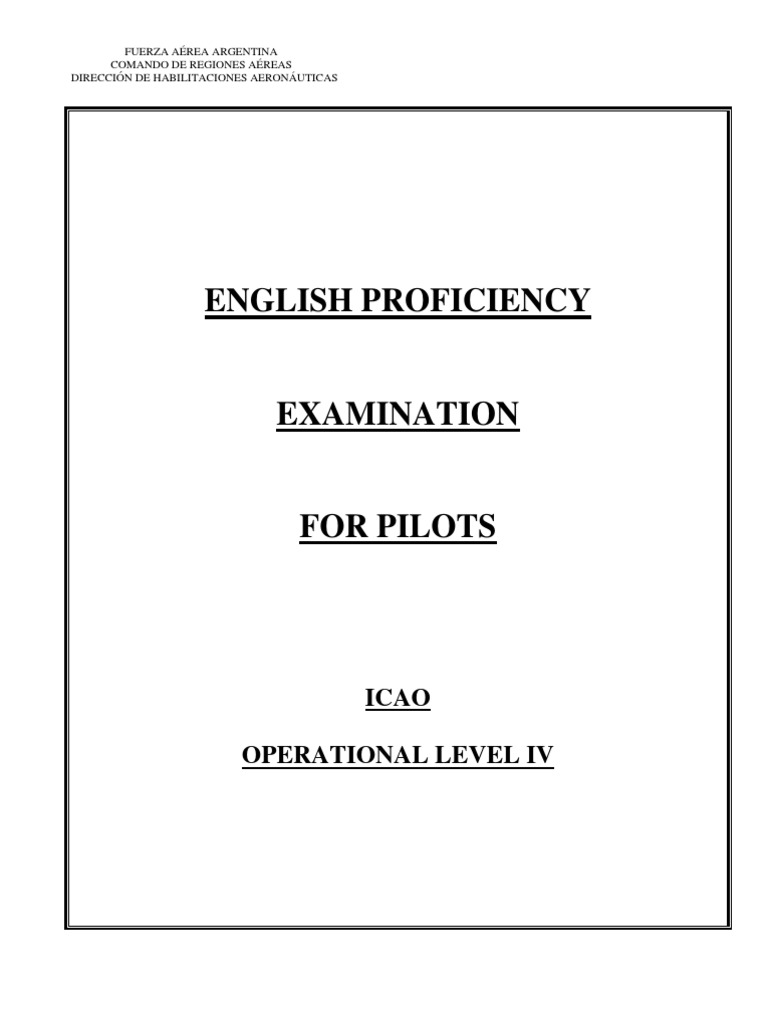 English Profiency Examination for Pilots ICAO LEVEL 4 | Test ...