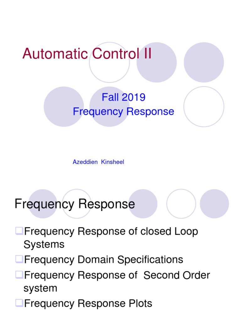 Automatic Control II - Frequency Response | PDF | Applied Mathematics ...