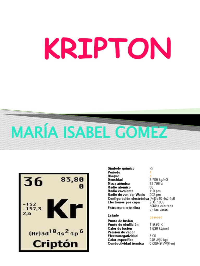 Kripton | PDF | Química | Ciencias fisicas