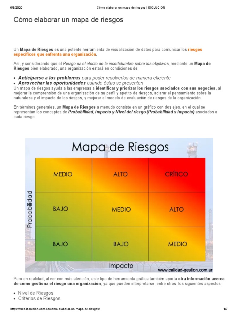 ISOLUCION Cómo Elaborar Un Mapa de Riesgos | PDF | Toma de decisiones ...