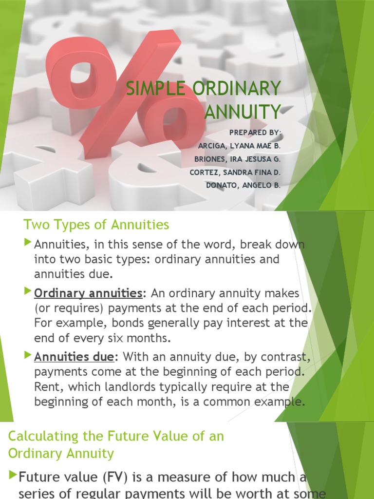 Simple Ordinary Annuity | PDF | Finance & Money Management