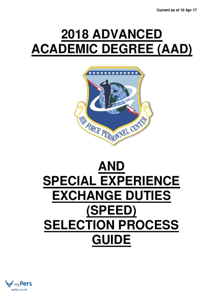 2018 AAD SPEED Guide (Updated 10 Apr 17) - 24FA-Update 14 Apr | PDF ...