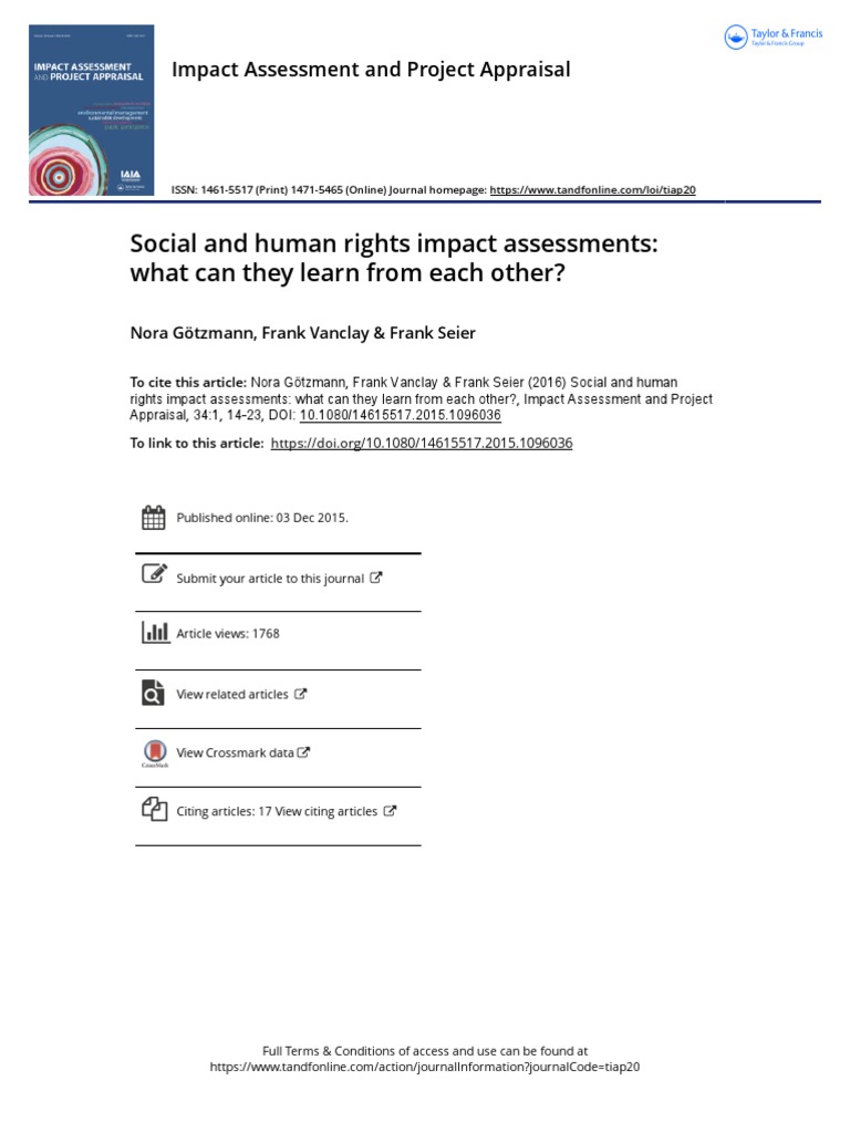 Götzmann Et Al-2016-Social and Human Rights Impact Assessments | PDF ...