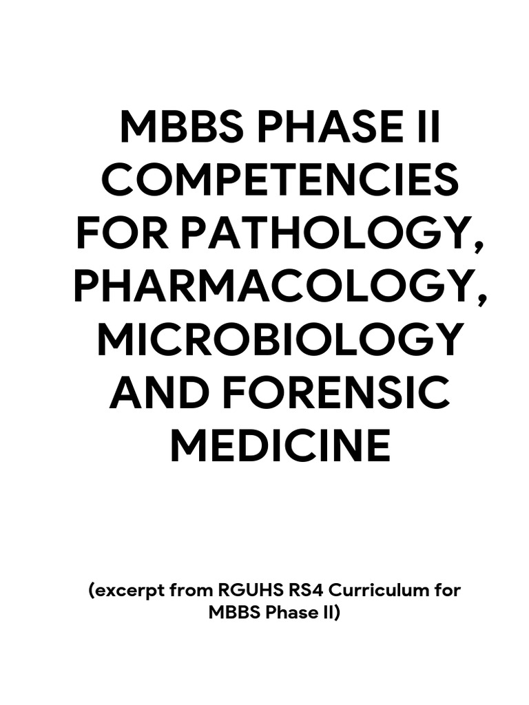 MBBS Phase II Competencies | PDF | Anemia | Coagulation