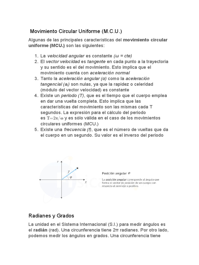 MCU y MCUV | PDF | Aceleración | Velocidad