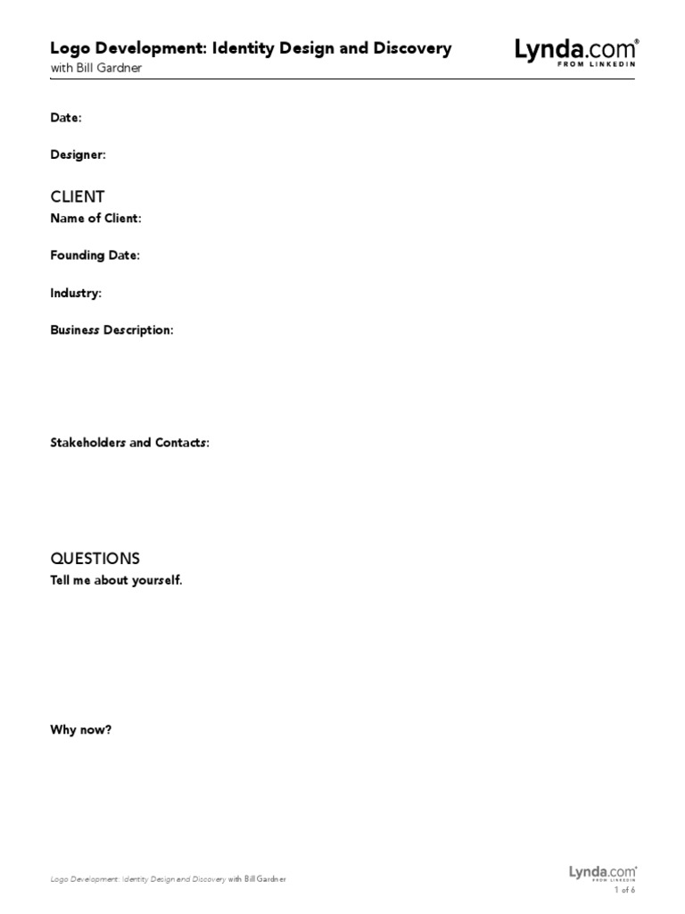 Client Discovery Worksheet | PDF | Logos | Economies