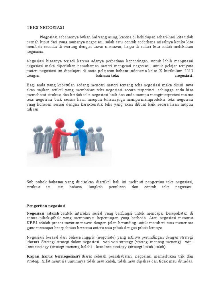 TEKS NEGOSIASI | PDF