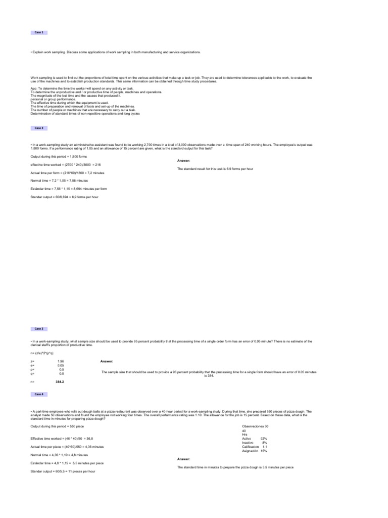 Practice... Work Sampling Asynchronous Activity | PDF | Sample Size ...