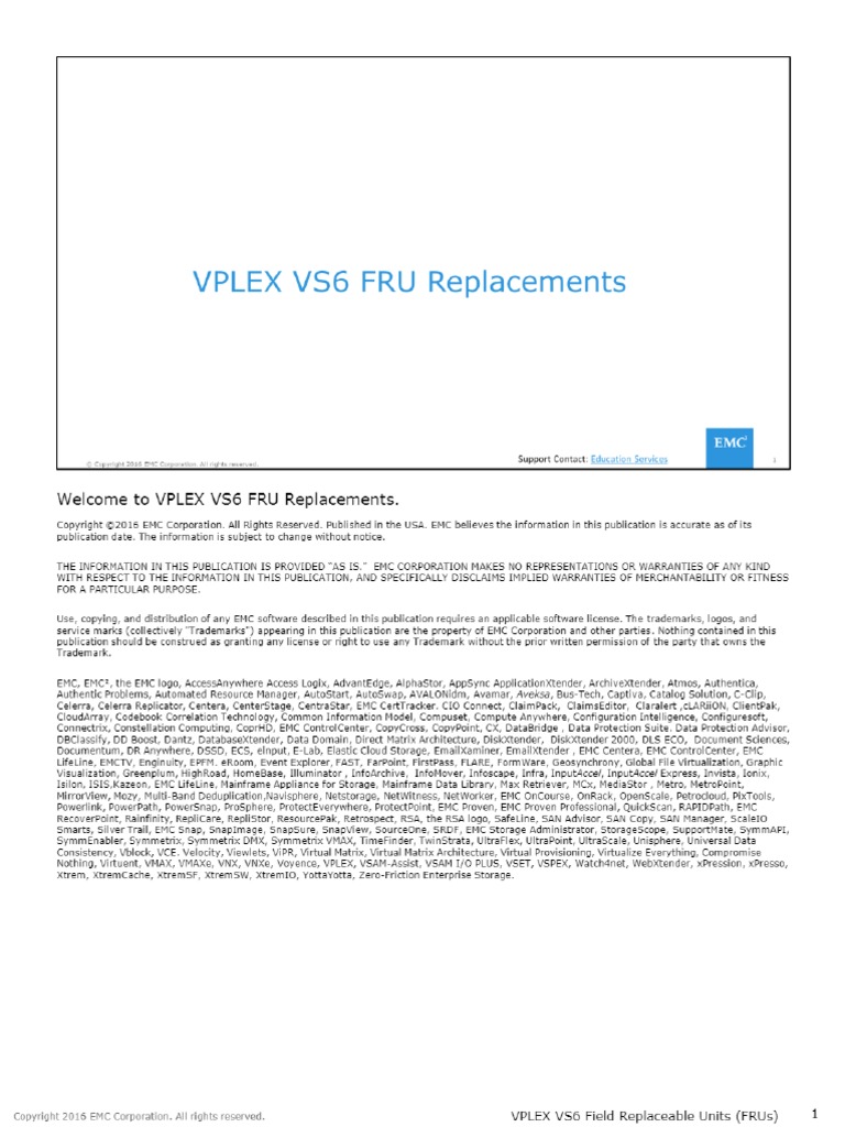 VPLEX VS6 FRU Replacements | PDF