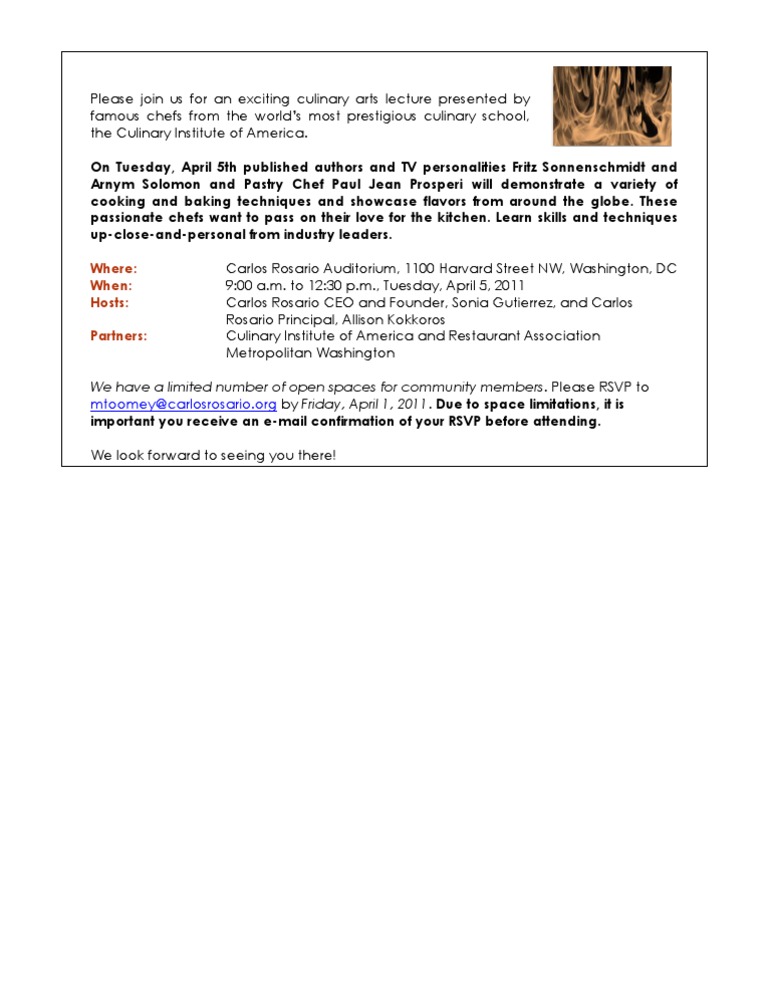 Culinary Institute of America Cooking Lecture | PDF