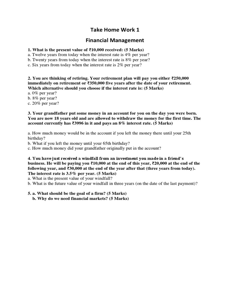 Financial Management Assignment 1 | PDF