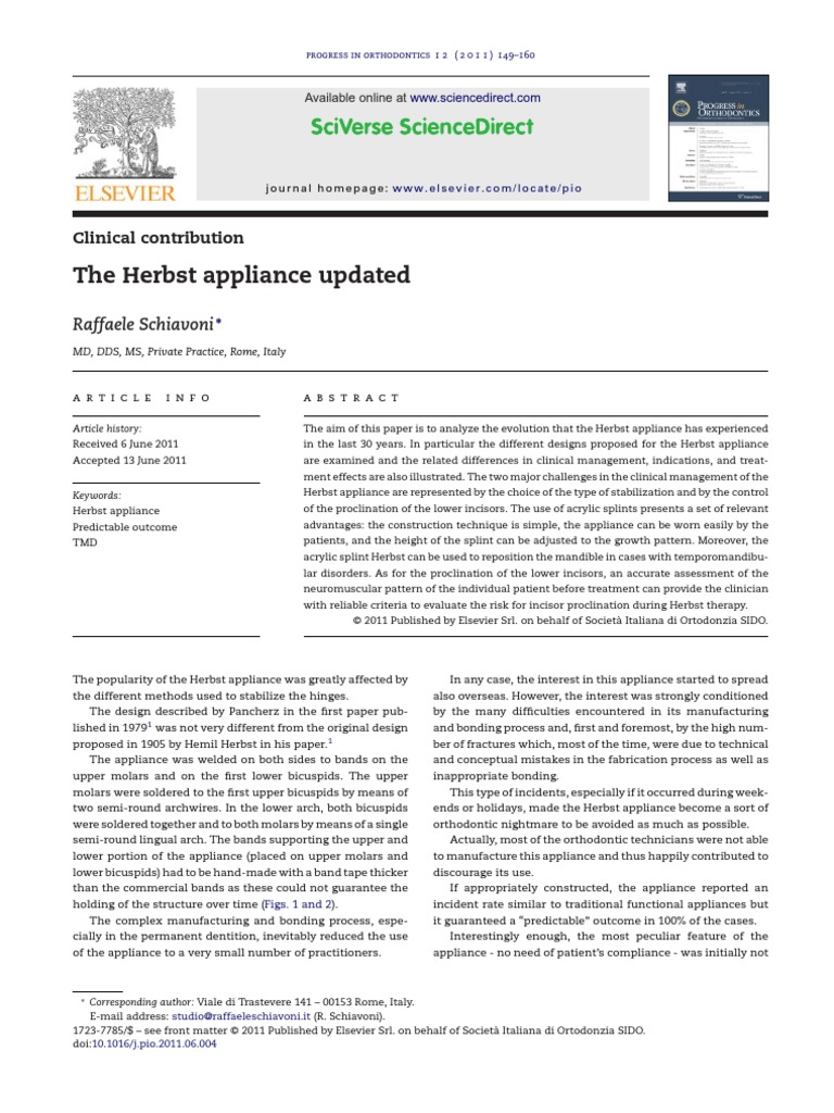 The Herbst Appliance Updated | PDF | Orthodontics | Mouth