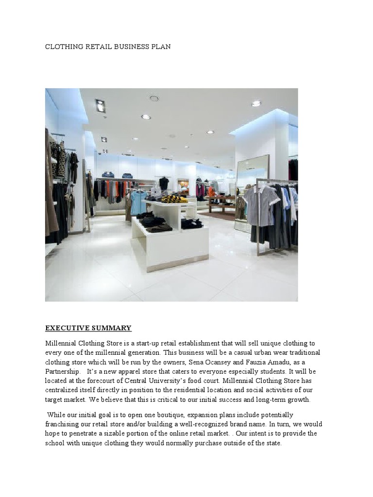 Clothing Retail Business Plan | PDF | Retail | Marketing