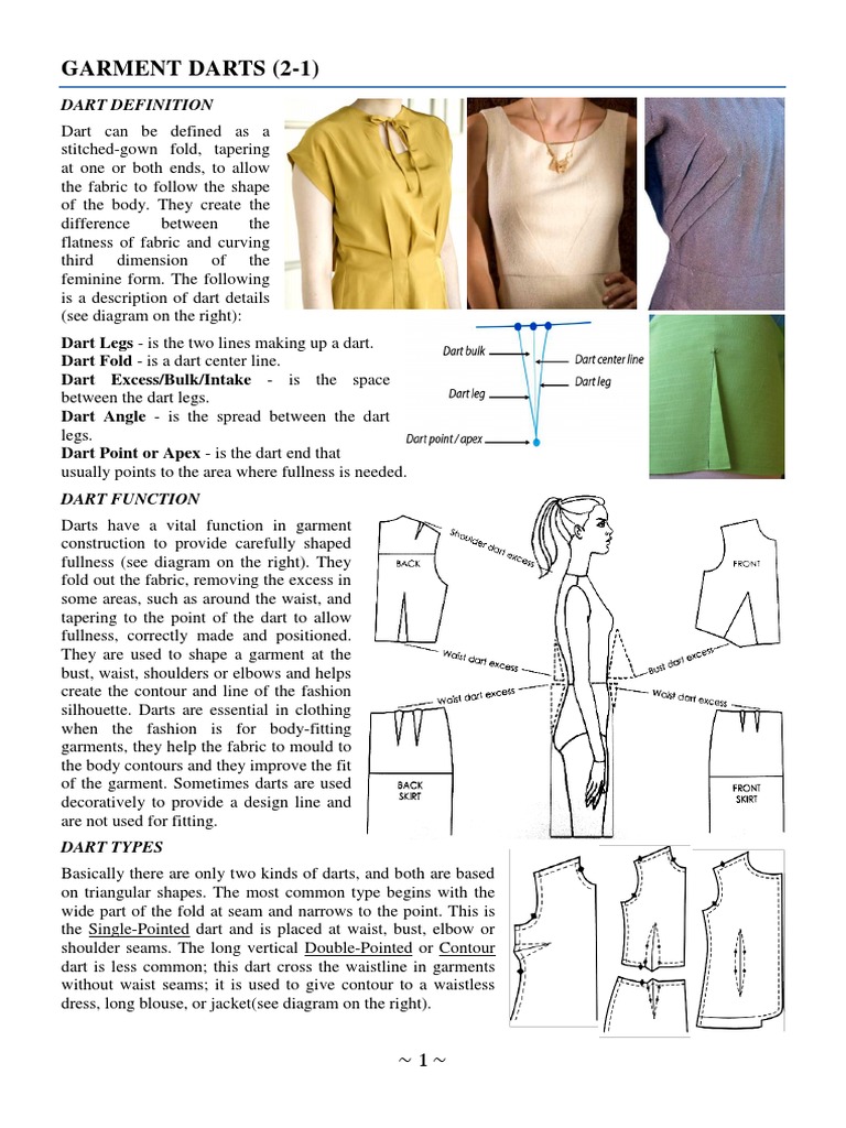 Garment Darts (2-1) : Dart Definition | PDF | Seam (Sewing) | Skirt