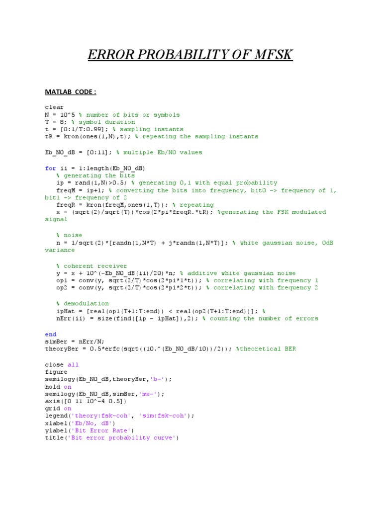 Error Probability of MFSK | PDF