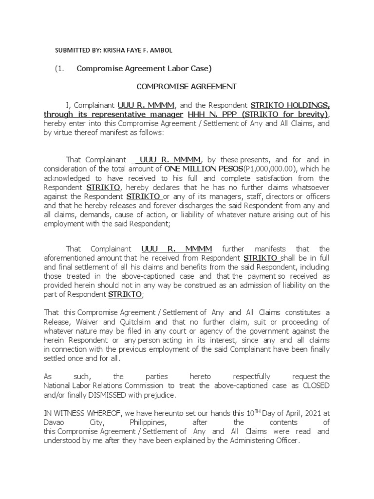 A. 5 Samples of Labor Cases Forms | PDF | Employment | Public Law