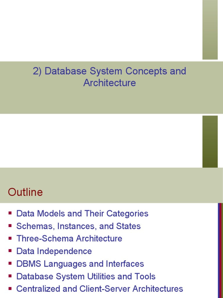 2) Database System Concepts and Architecture | PDF | Databases | Data Model