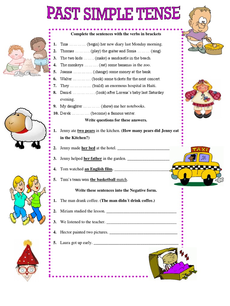 Past Simple Worksheet for Kids | PDF | Art