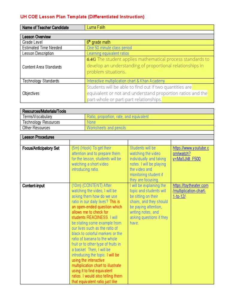 Analysis Lesson Plan | Download Free PDF | Differentiated Instruction ...