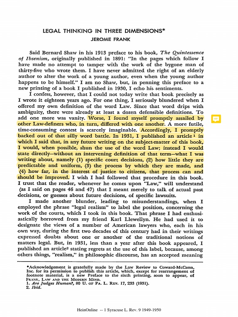 Legal Thinking in Three Dimensions | PDF | Lawsuit | Precedent