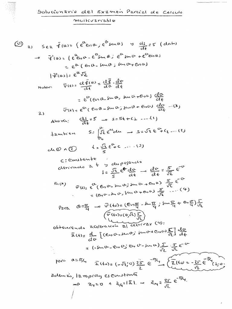 Solucionario Parcial de Cálculo Multivariable | PDF