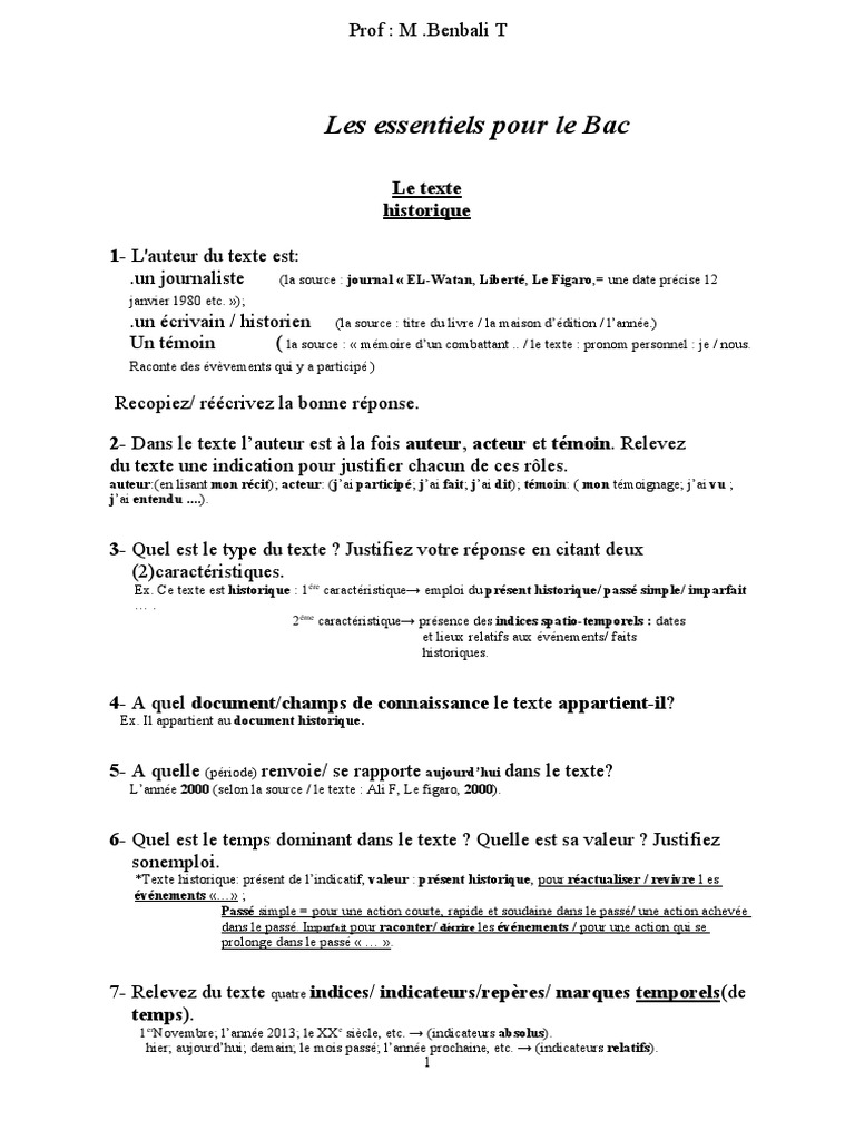 Résumé Français Bac 3AS Scientifique | PDF | Phrase | Pronom