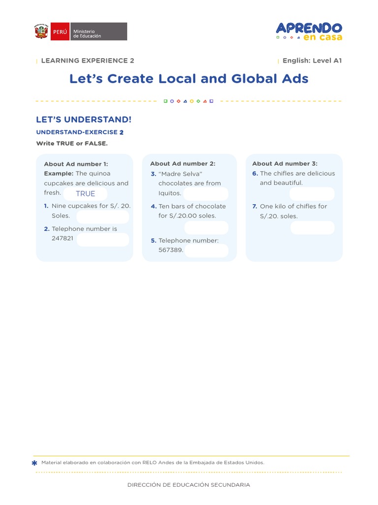 2 CICLO VII (3° Y 4°) Actividad 1 EDA 2 - A1-2-Exe2 | PDF
