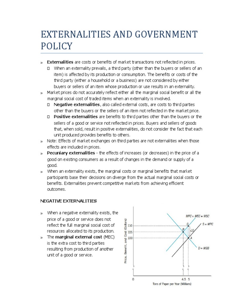 Understanding Externalities and Government Policy | PDF | Externality ...