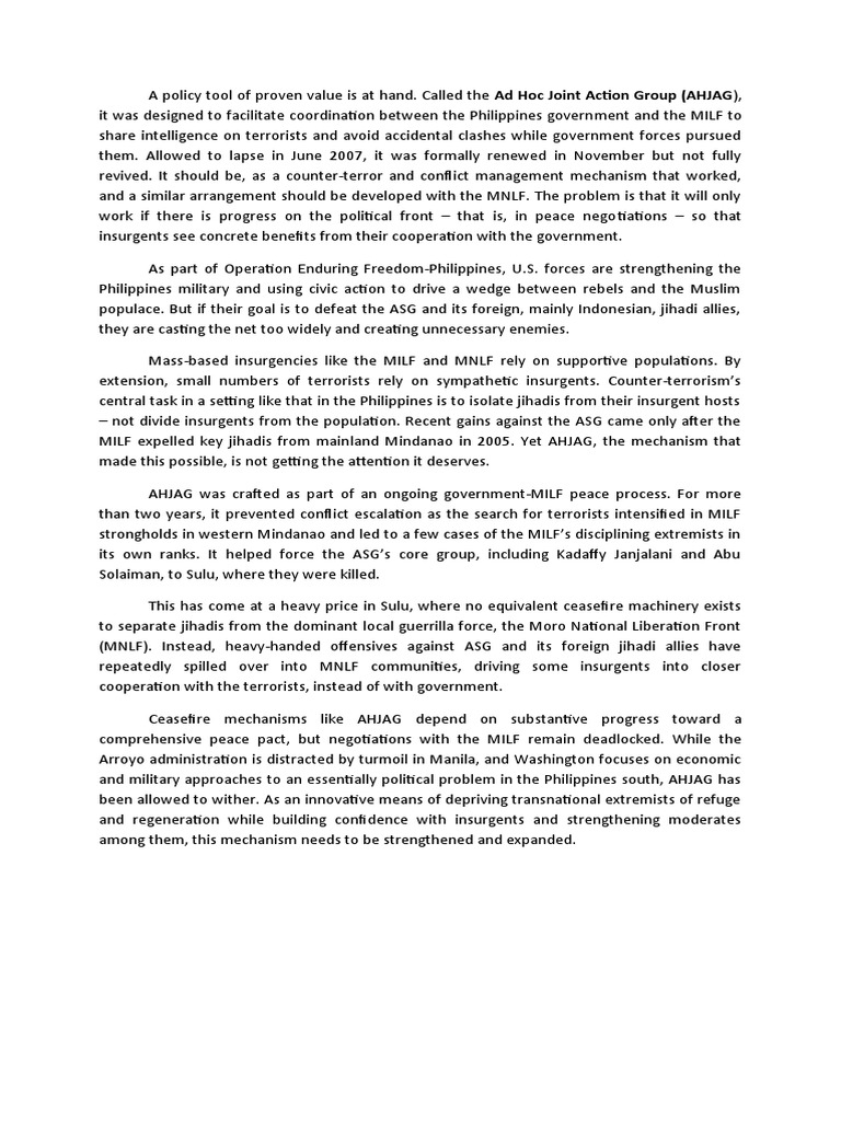 Ad Hoc Joint Action Group (Ahjag) | PDF | International Security ...