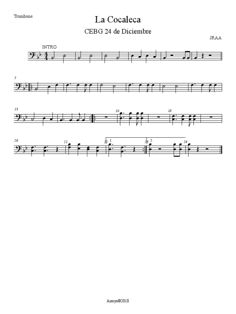 Cocaleca FB - Trombone | PDF