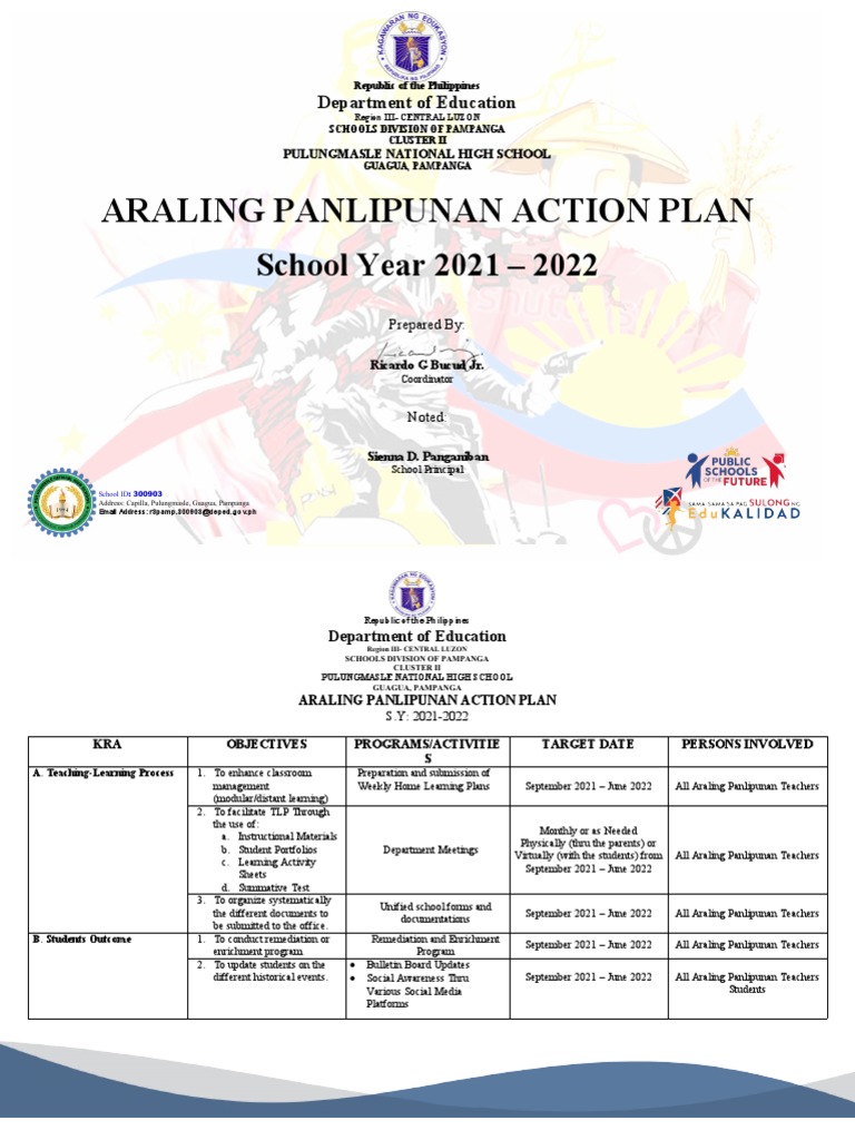 APAN Action Plan 2020-2021 | PDF | Social Sciences | Pedagogy