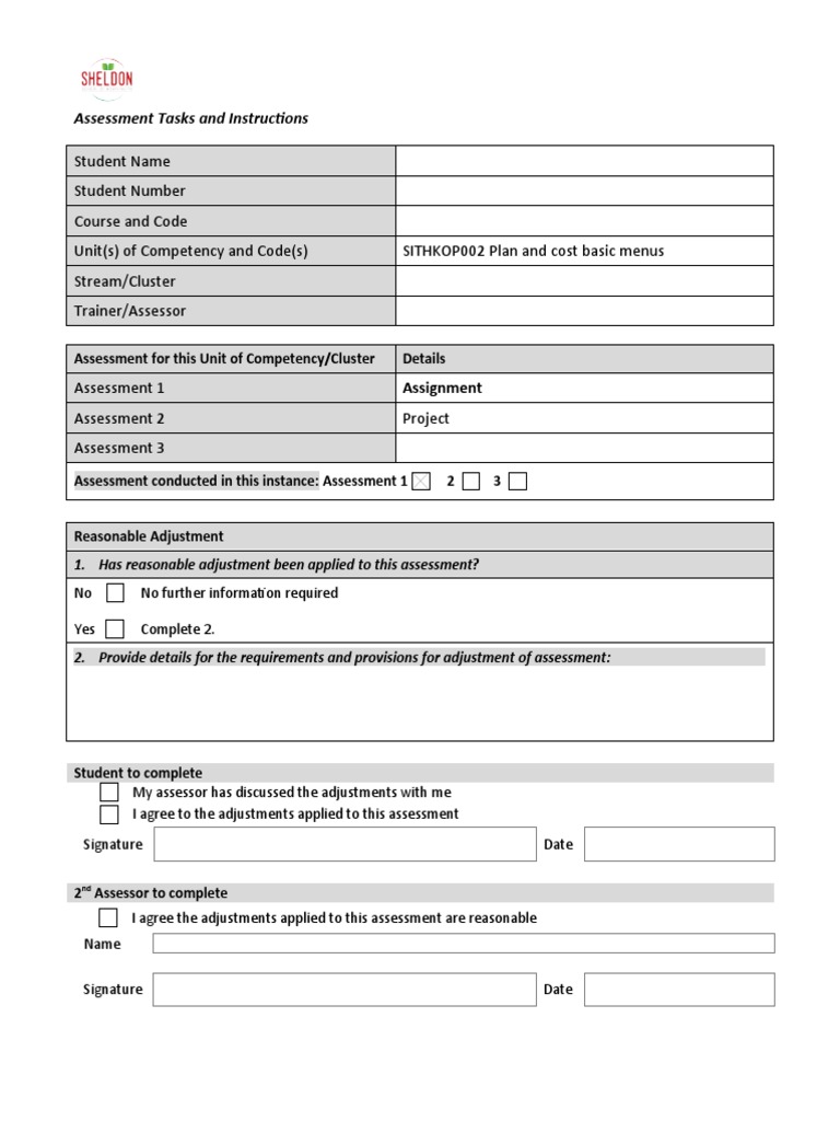 Planning Menus and Assessing Customer Preferences: An Analysis of ...