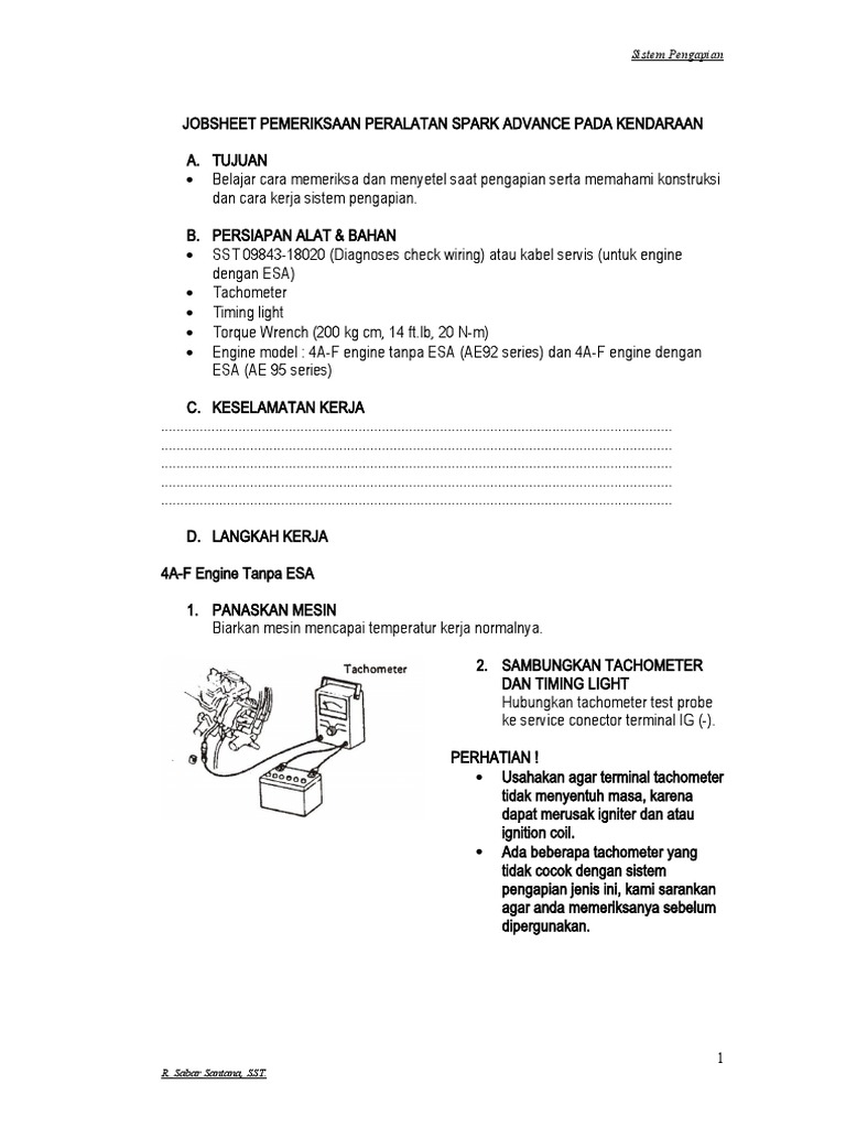 Jobsheet Sistem Pengapian 2 | PDF