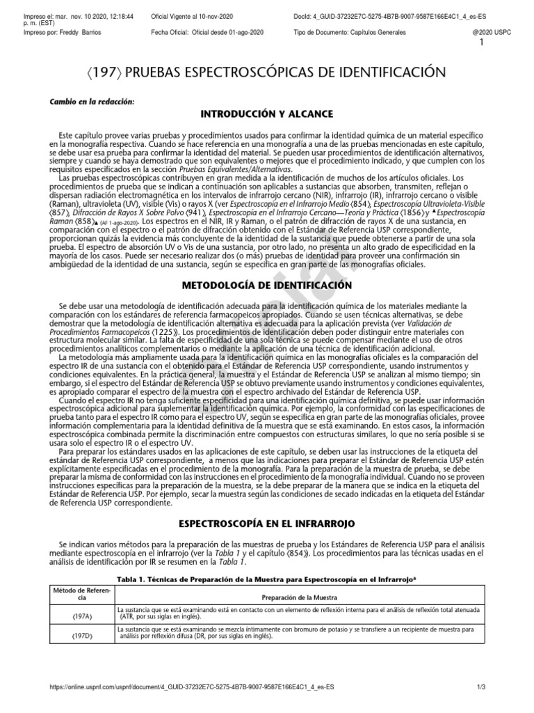 36 - USP 197-GUID - 4 - es-ES | PDF | Espectroscopia | Espectroscopia ...