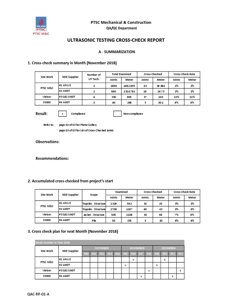 Report For UT-x Check November | PDF | Nondestructive Testing | Ultrasound