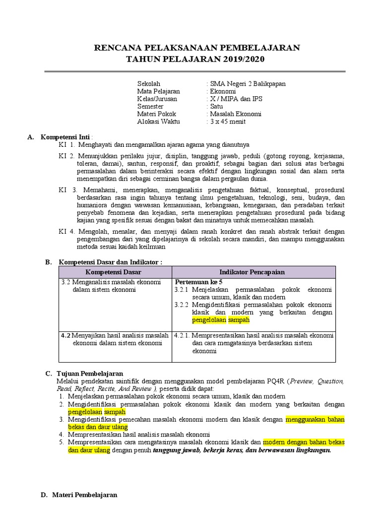 RPP Adiwiyata Fix Kedua | PDF