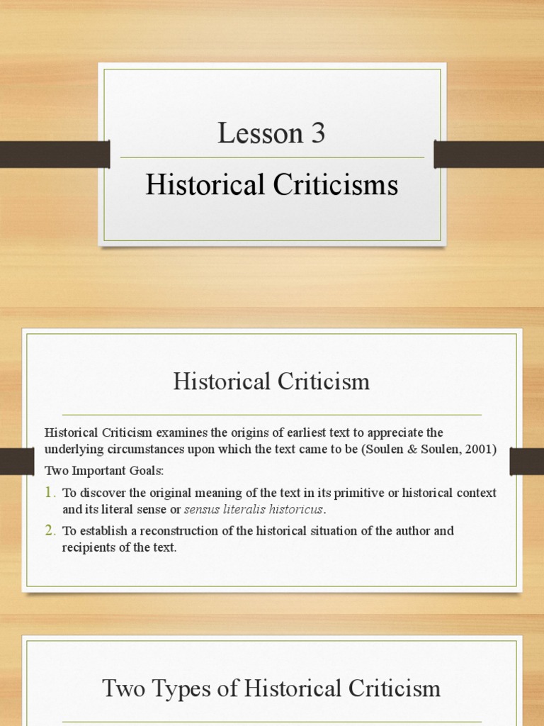 Understanding Historical Criticism | PDF | Writing