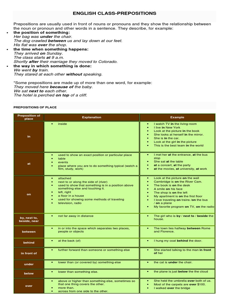 Prepositions 2 | Download Free PDF | Preposition And Postposition | Syntax